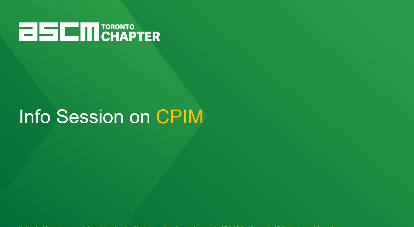 ASCM Toronto Chapter - Photo Gallery